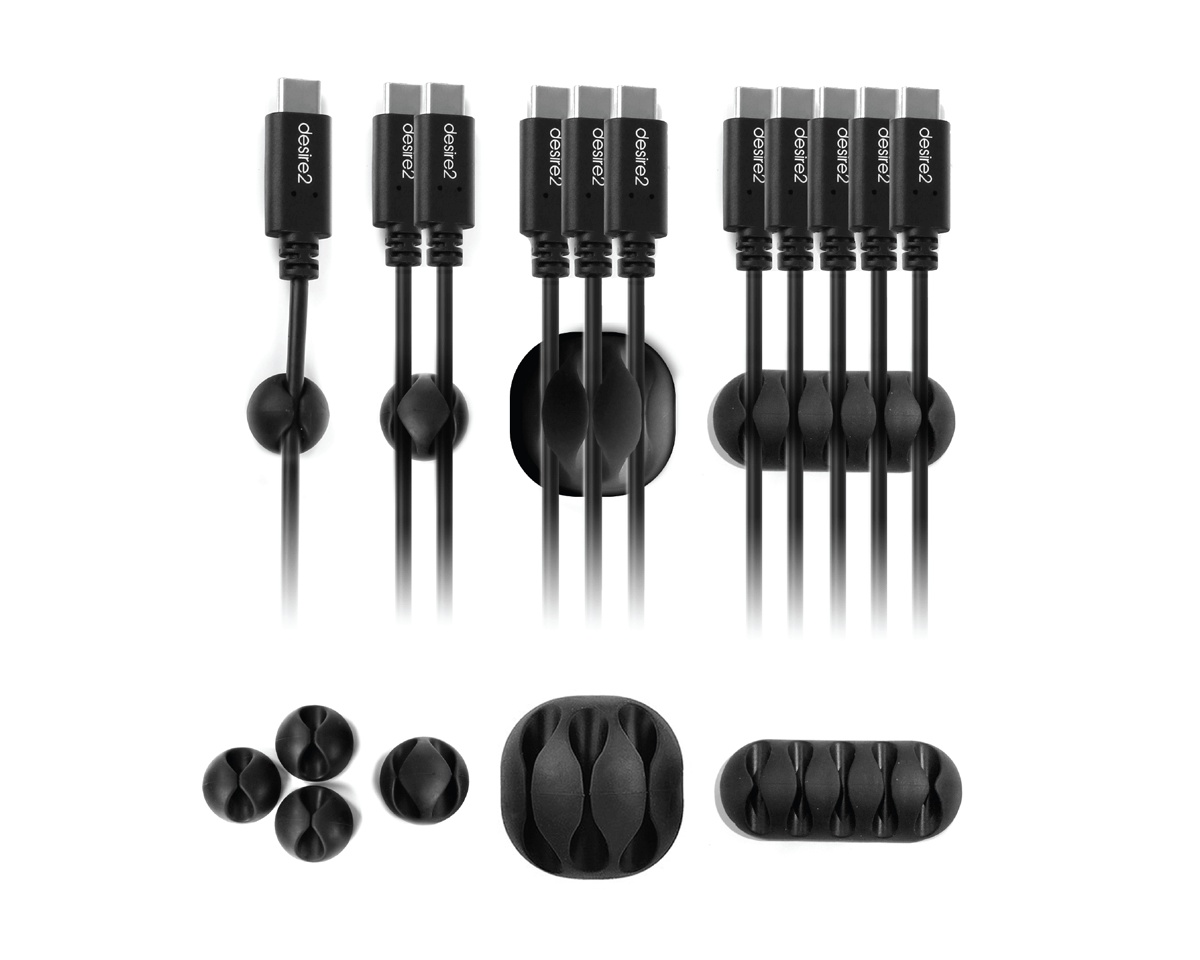 DESIRE2 Cable Clips Tidy 10-pack Black - us.MaxGaming.com