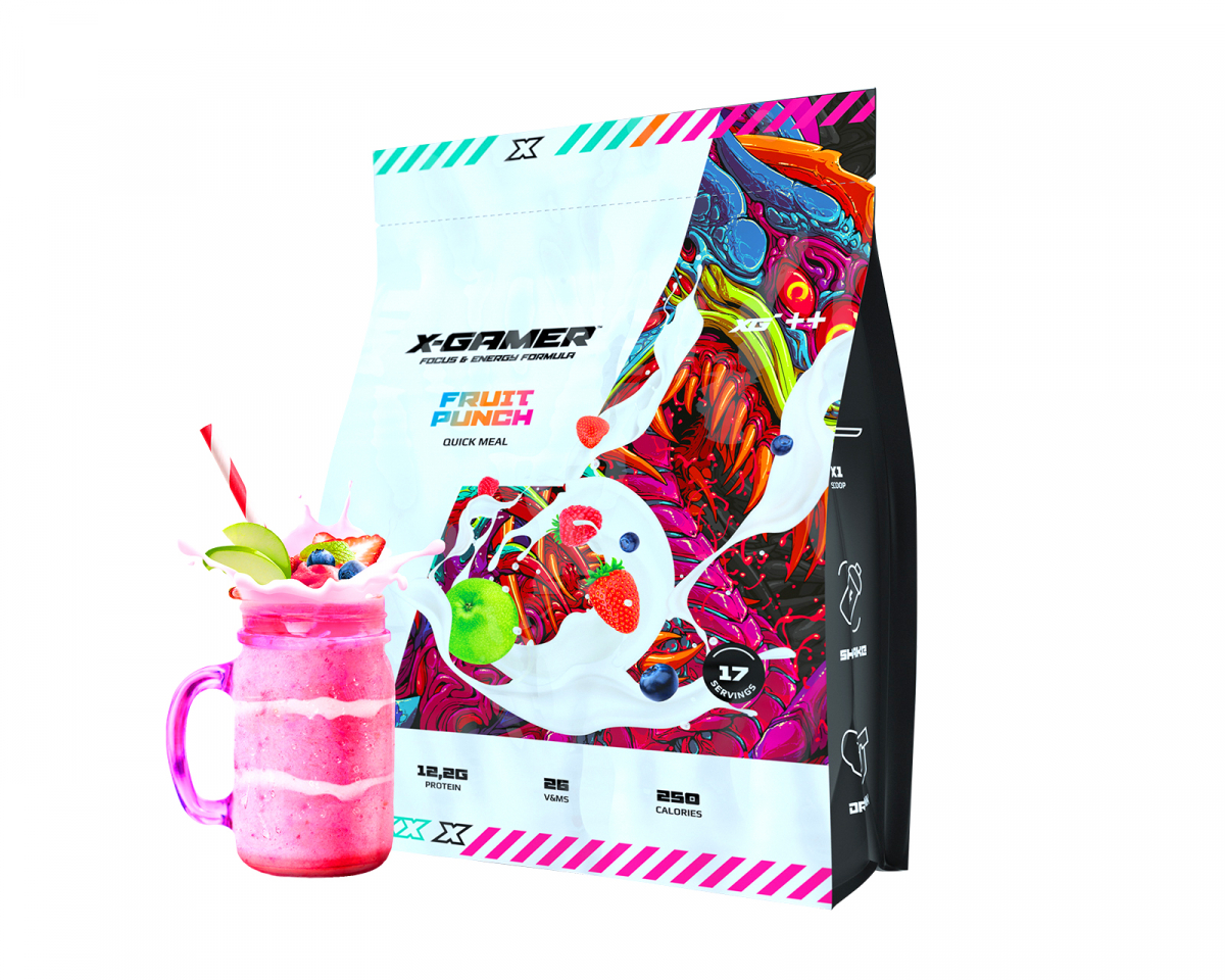X-Gamer Quick Meal Fruit Punch - (17 Servings / 1190g) - us.MaxGaming.com