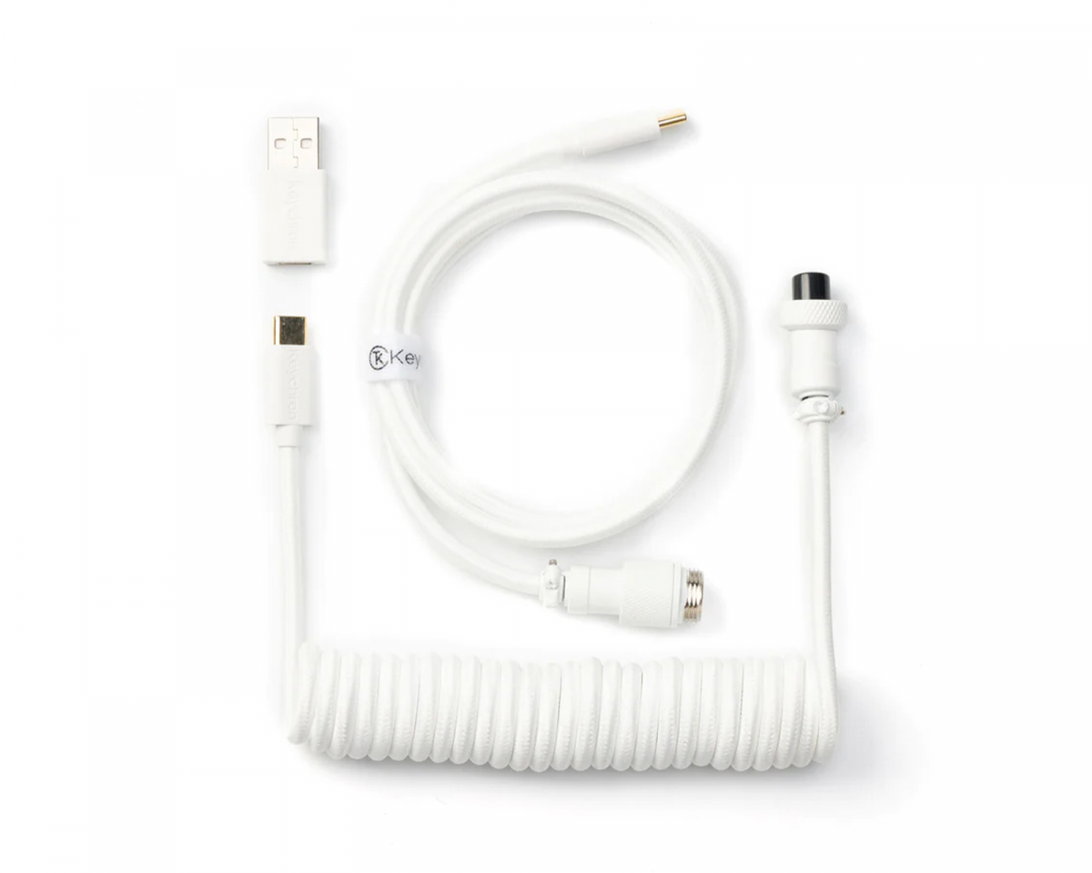 Keychron Custom Coiled Aviator Cable USB-C - White - us.MaxGaming.com