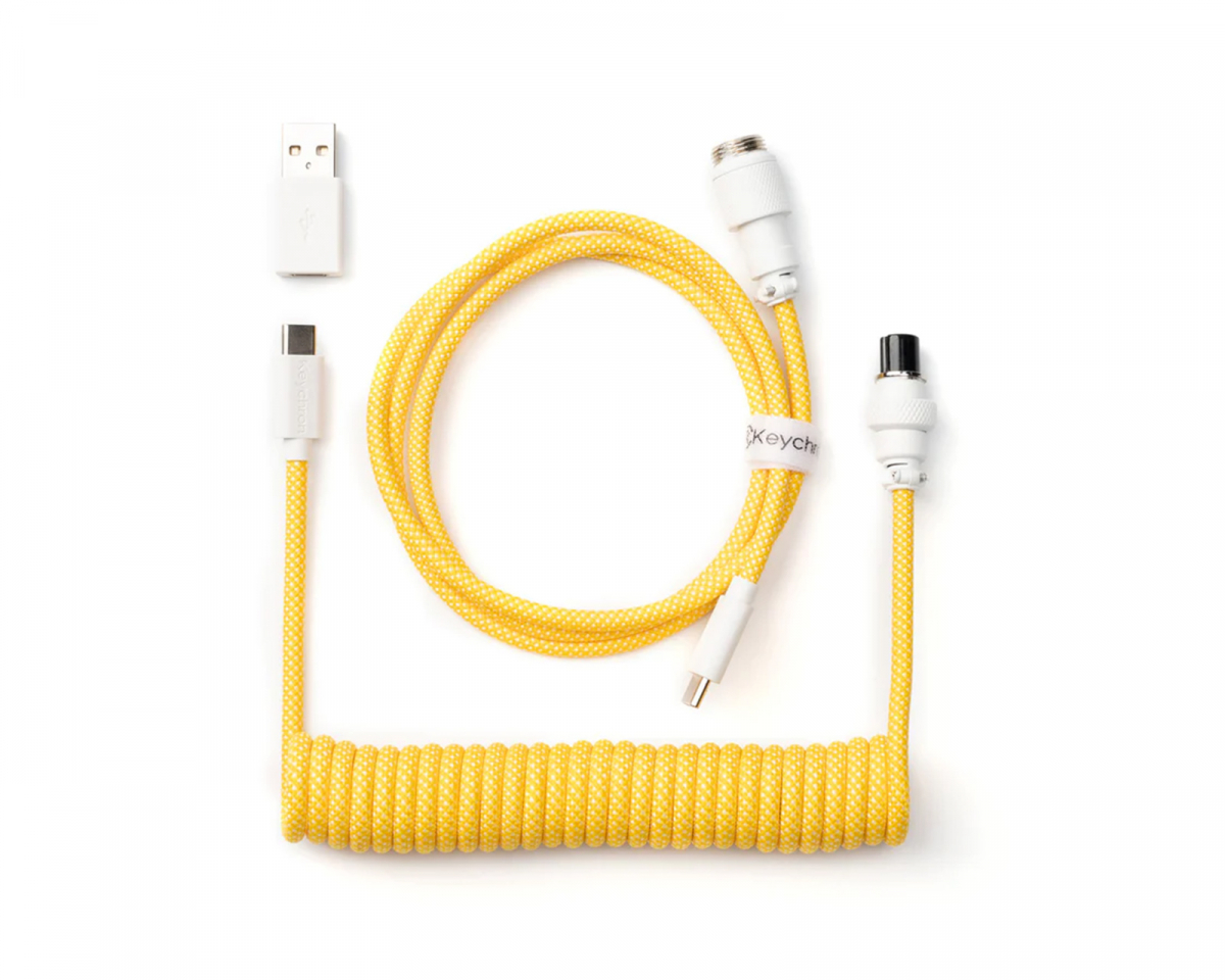 Keychron Custom Coiled Aviator Cable USB-C - Yellow - us.MaxGaming.com
