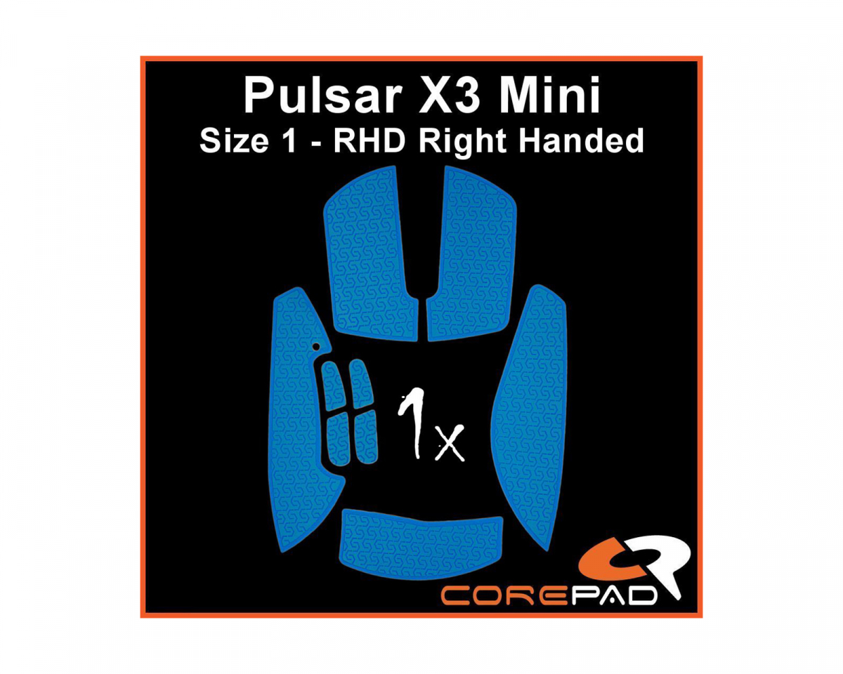 Corepad Soft Grips for Pulsar X3 Mini RHD - Blue - us.MaxGaming.com