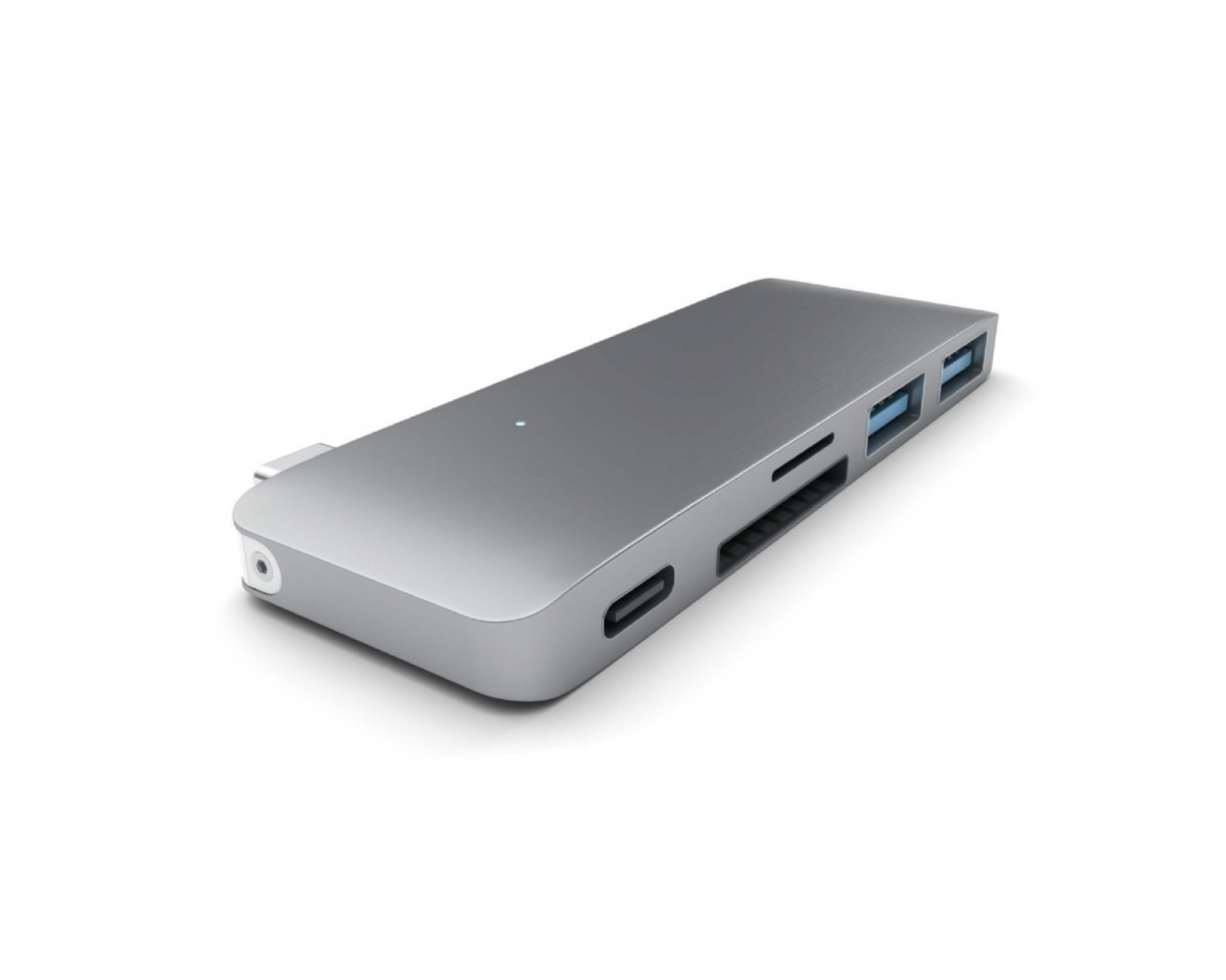 Satechi 3-in-1 USB-C Pass Through USB Hub - Space Gray - us.MaxGaming.com