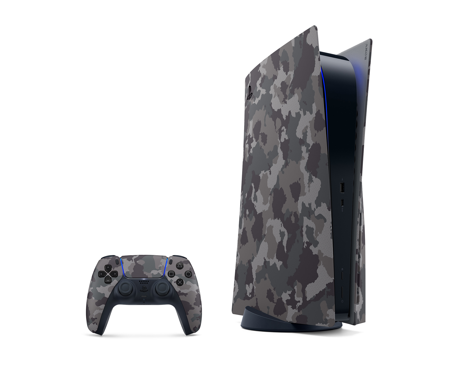 Sony PS5 Standard Cover Grey Camouflage - us.MaxGaming.com Sony PS5 Standard Cover Grey Camouflage - us.MaxGaming.com