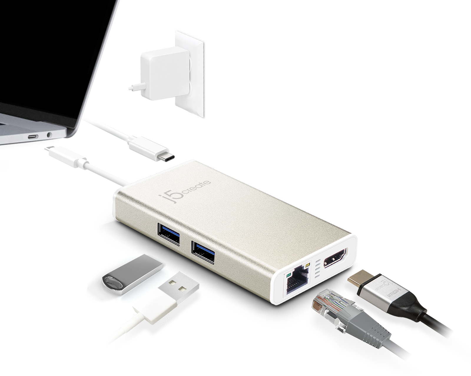 J5create Usb C Multi Adapter Hdmi Ethernet Usb 31 Hub Pd 20 Us